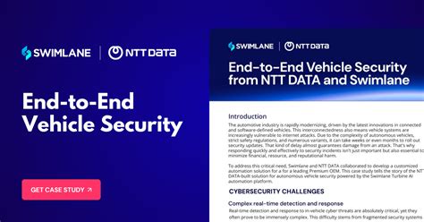 Vehicle Security From NTT DATA And Swimlane Case Study