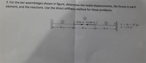 solved 3 for the bar assemblages shown in figure determine