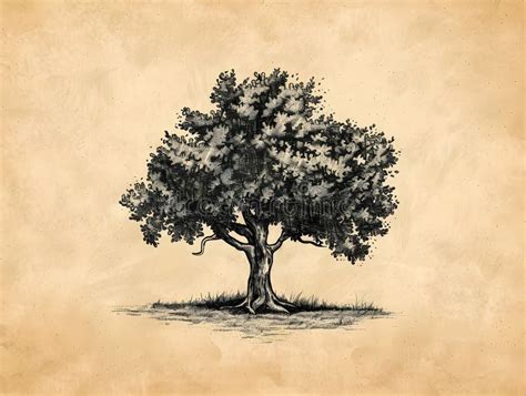 Vintage Tree Art Artwork Wooden Texture Sketch Stock Illustration Illustration Of Produce