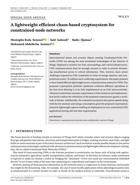 A Lightweight Efficient Chaos Based Cryptosystem For Constrained Node