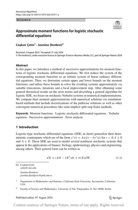 approximate moment functions for logistic stochastic