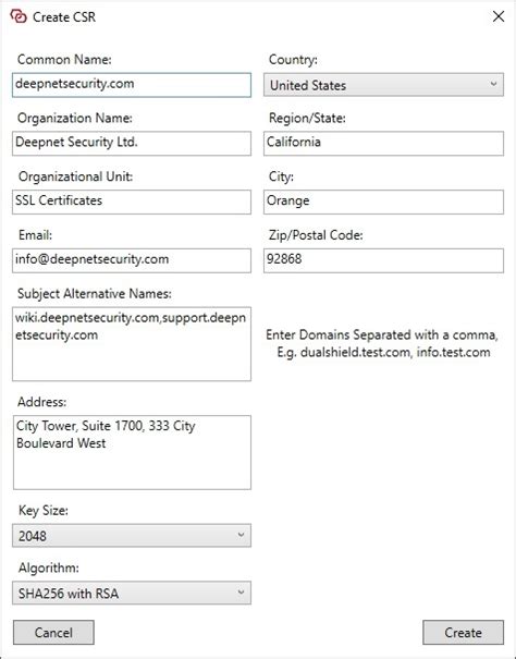 Create Certificate Signing Request Dualshield Mfa Platform Deepnet