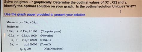 solved solve the given lp graphically determine the optimal