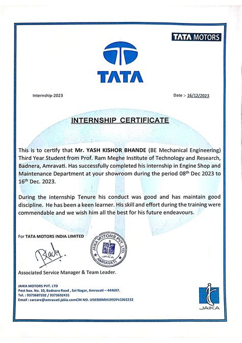 Yash Patil On Linkedin New Experience Acquired