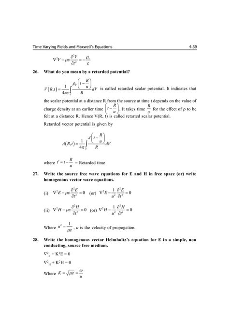 Time Varying Fields And Maxwells Equations Unit 4 Two Marks Pdf