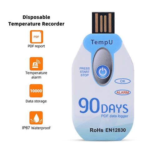 Temperature Data Logger Single Use 60days Disposable Usb Temperature Datalogger Recorder