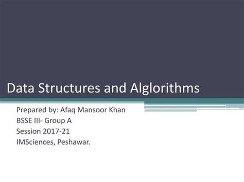 data structure and algorithms ppt
