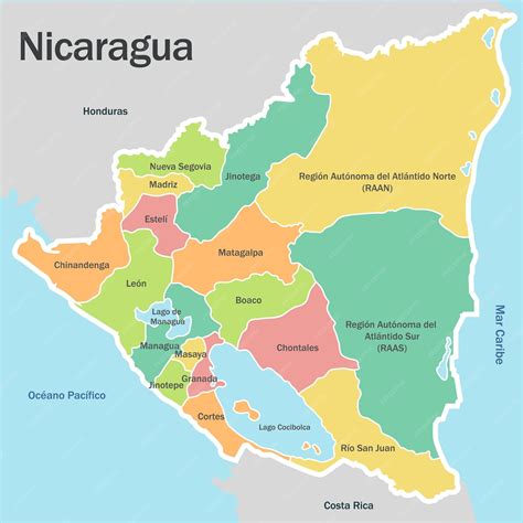 Premium Vector Mapa De Nicaragua