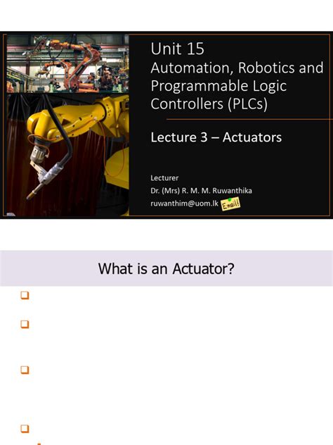 Lecture 3 Actuators Pdf Electric Motor Actuator