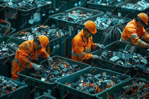 Electronics Recycling And Sorting Process Premium Ai Generated Image