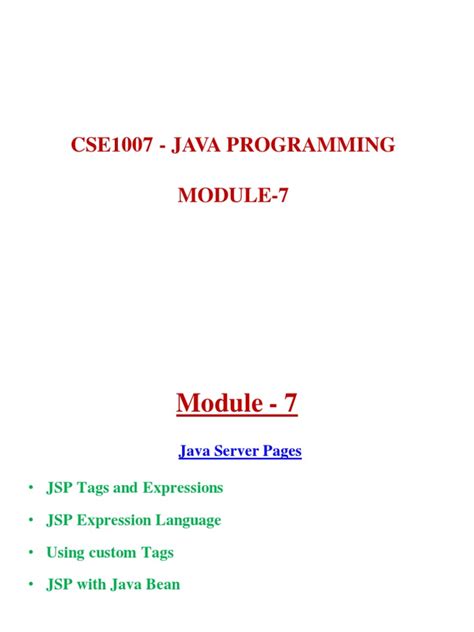 8 Java Module7 Jsp Pdf Java Programming Language Web Server