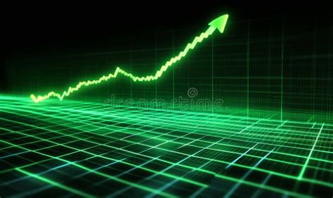 green stock chart climbing over a futuristic grid representing economic recovery 3d