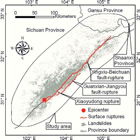 The Wenchuan Earthquake Region Showing The Distribution Of Seismically
