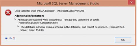 SQL Server Errors With Drop Login And Drop User