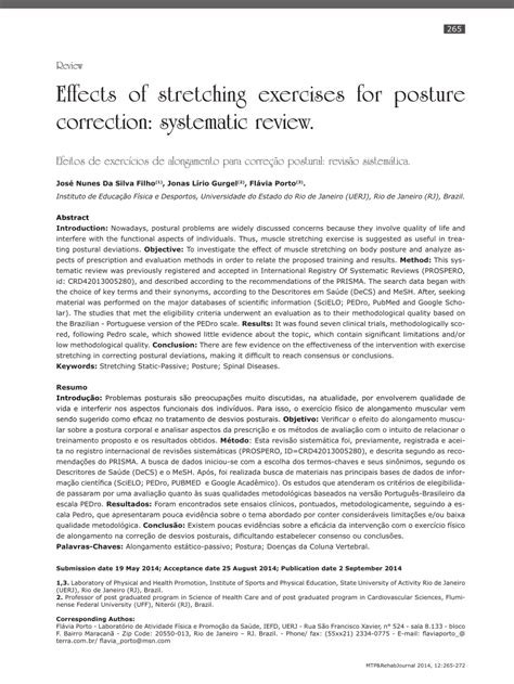 Pdf Effects Of Stretching Exercises For Posture Correction Systematic Review