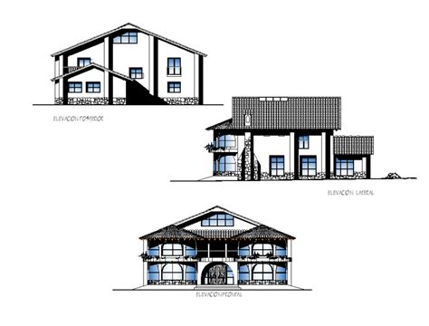 Residential Housing Structure Detail Elevation Layout Autocad File