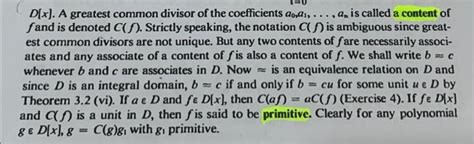 Solved 4 If D Is A Unique Factorization Domain A∈d And