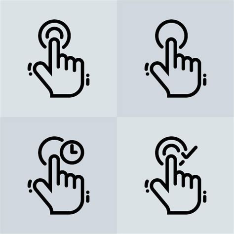 Premium Vector Touch Gestures Line Style Icons