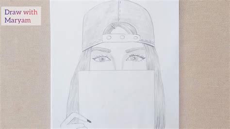 رسم سهل رسم بنت بشعر طويل تضع قبعه على راسها خطوة بخطوة Howtojro