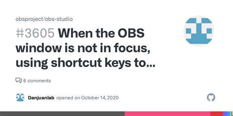 When The OBS Window Is Not In Focus Using Shortcut Keys To Switch