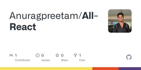 GitHub Anuragpreetam All React