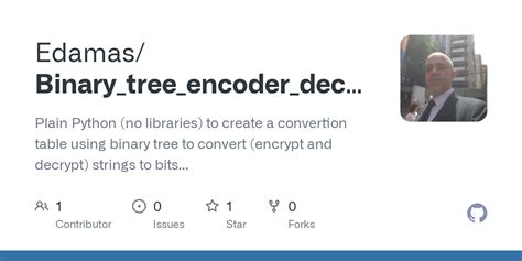 GitHub Edamas Binary Tree Encoder Decoder Huffman Plain Python No Libraries To Create A