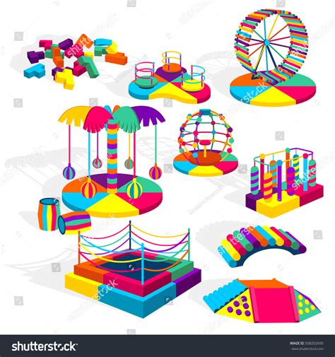 장비 재생설정놀이터요까르우셀 구 스윙 트램폴린 아이들의 스톡 벡터로열티 프리 508202695 Shutterstock