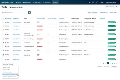 assign or remove employee user roles mri onlocation help center