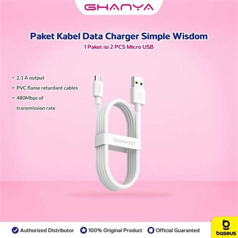 Promo Baseus Kabel Data Charger Simple Wisdom Pcs Usb A To Micro Usb A Meter Casan