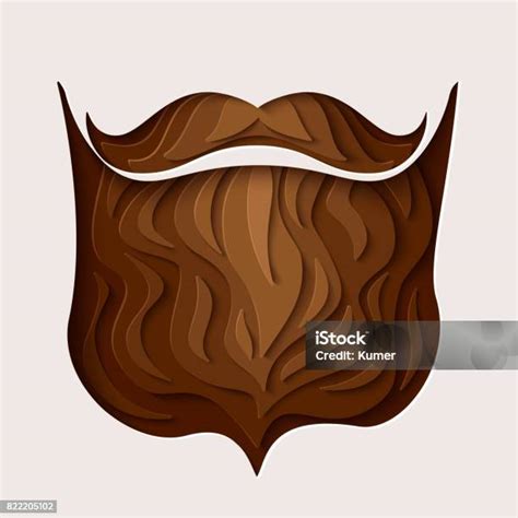 3 차원 종이 잘라 Hipster 수염 콧수염 디자인 가정 생활에 대한 스톡 벡터 아트 및 기타 이미지 가정 생활 개념 고풍스런 Istock