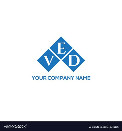Ved Letter Logo Design On Black Background Vector Image
