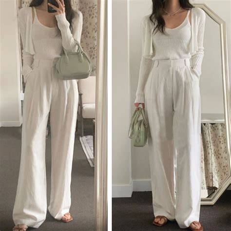 하이웨스트와이드팬츠 통바지 하이웨스트슬랙스 린넨바지 여름와이드팬츠 와이드바지