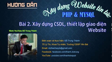 php xd website tin tức bài 2 xây dựng csdl thiết lập giao diện