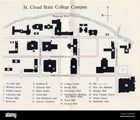 This Campus Map Of St Cloud State University Shows The Layout Of The