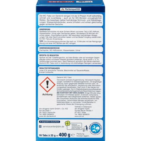 Denkmit Wc Reiniger Tabs Met 3 Fase Voeding 16 Stuks