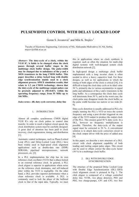 Pulsewidth Control With Delay Locked Loop