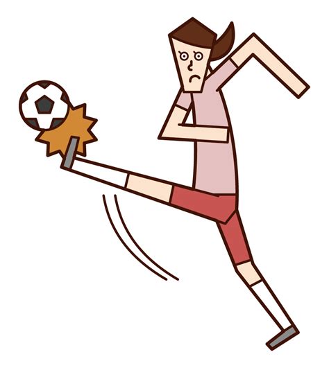 축구를 하는 사람여성의 그림입니다 무료 일러스트 소재집 Kukukeke