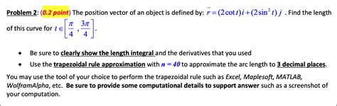 Solved Problem Point The Position Vector Of An Chegg