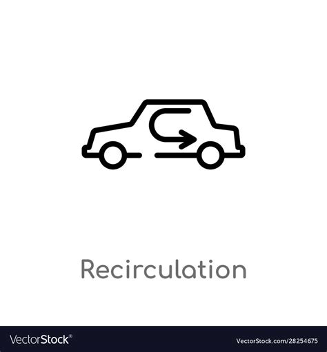 Outline Recirculation Icon Isolated Black Simple Vector Image
