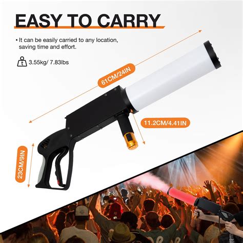 Miumaeov Led Rgb Co2 Gun Handheld Co2 Cannon Jet Machine Special Effects Fog Machine Smoke Gun