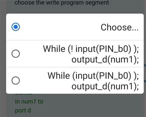 Solved Choose The Write Program Segment Write Pic с Program