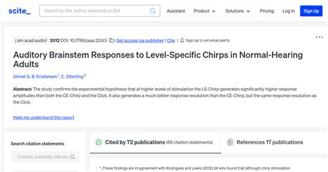 Auditory Brainstem Responses To Level Specific Chirps In Normal Hearing Adults