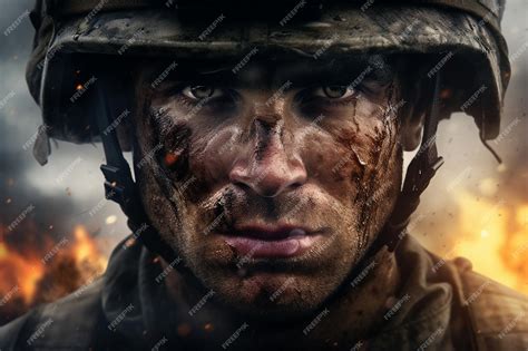 Close Up Photo Of Man Face At War Palestine Israel Conflict Generative