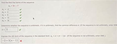 solved find the first five terms of the sequence an 5n