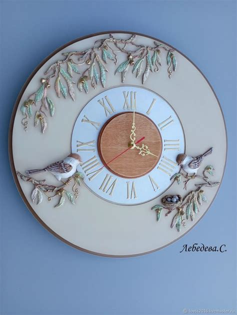 Часы классические Часы барельефВоробушки в интернет магазине на Ярмарке Мастеров Часы