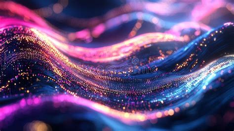 Abstract Wave Patterns in Vibrant Colors Creating a Dynamic Visual of Light and Movement in a ...