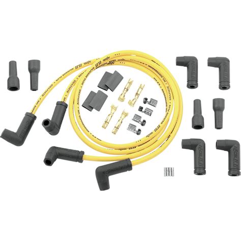 Accel Universal 88mm Plug Wire Kit Dual Plug 90 Deg Ends Yellow