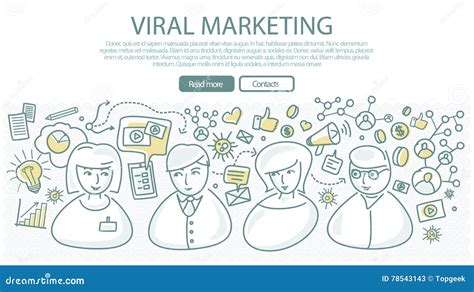 Viral Marketing Banner In Linear Style Vector Stock Vector Illustration Of Consultant Flat