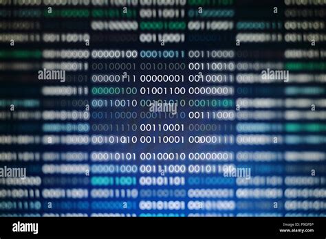 Blocks Of Binary Data Blockchain Concept Blue Background With