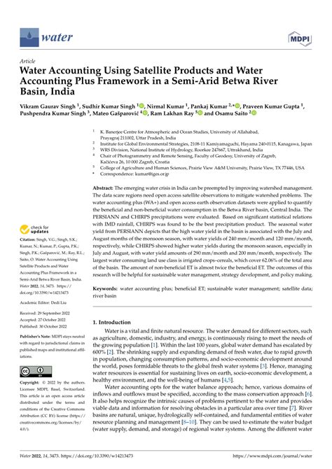 Pdf Water Accounting Using Satellite Products And Water Accounting Plus Framework In A Semi